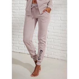 Bench. Loungewear Sweatpants mit Logodruck und Stickerei, Loungewear, rosa