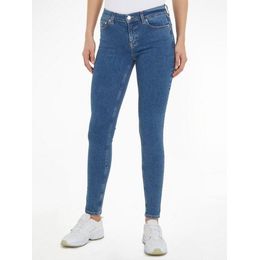 Tommy Jeans Bequeme Jeans Nora mit Ledermarkenlabel, blau