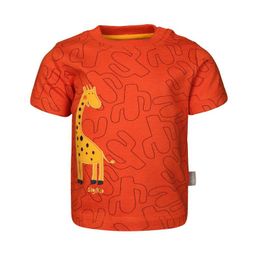 Sigikid - T-Shirt WILDLIFE – GIRAFFE gemustert in orange, Gr.68