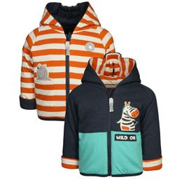 Sigikid - Wende-Jacke ZEBRA in blau/orange, Gr.62