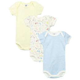 Petit Bateau - Kurzarm-Body HUNDE 3er Pack in bunt, Gr.56/62