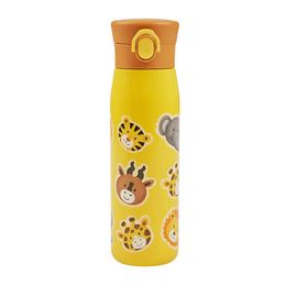 Sigikid Edelstahl-Isolierflasche "TierOnTour", 0,42 l (Farbe: gelb, Zoo)