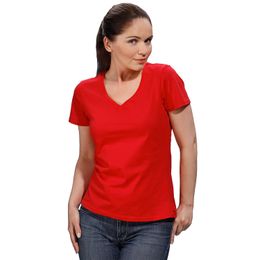 buttinette Shirt mit V-Aussschnitt für Damen, rot