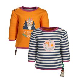 Sigikid - Wende-Sweatshirt STAY CURIOUS in orange/weiß/blau, Gr.92