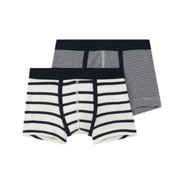 Petit Bateau - Boxershorts LOT 2er-Pack in smoking/marshmallow, Gr.92/98