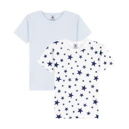 Petit Bateau - Unterhemd VINTAGE STAR 2er-Pack in marshmallow/fraicheur, Gr.116