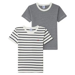 Petit Bateau - Unterhemd TS MC 2er-Pack in smoking/marshmallow, Gr.86