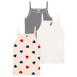 Petit Bateau - Unterhemd HEARTS & STRIPES 3er Pack in bunt, Gr.104