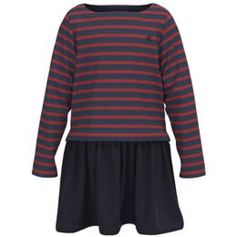 Petit Bateau - Langarmkleid PULL gestreift in rot, Gr.110