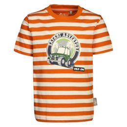 Sigikid - T-Shirt SAFARI ADVENTURE gestreift in orange, Gr.110