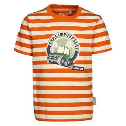 Sigikid - T-Shirt SAFARI ADVENTURE gestreift in orange, Gr.128