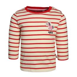 Sigikid - Langarmshirt PFERDI gestreift in rot, Gr.74