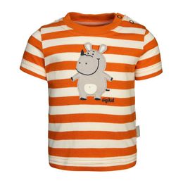 Sigikid - T-Shirt HIPPO gestreift in orange, Gr.80