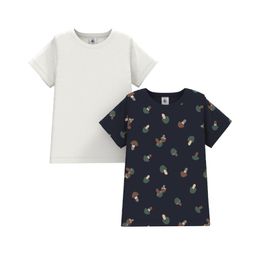 Petit Bateau - T-Shirt CHAMPIGNON 2er-Set in blau/weiß, Gr.146/152