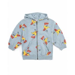 Bobo Choses - Kapuzen-Sweatjacke MR O'CLOCK AOP in light blue, Gr.140/146