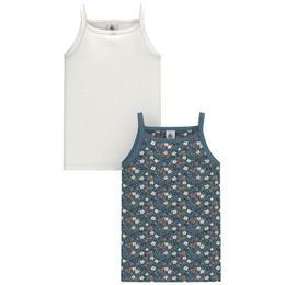 Petit Bateau - Unterhemd MILLEFLEUR 2er-Set in blau/weiß, Gr.92/98