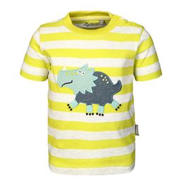 Sigikid - T-Shirt SPORTY DINO gestreift in gelb, Gr.92