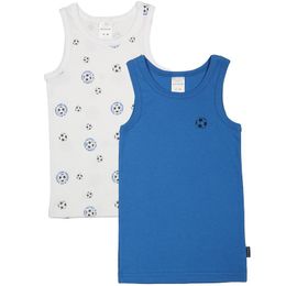 Schiesser - Unterhemd CLASSICS – FUßBALL 2er Pack in blau/weiß, Gr.104
