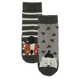 Sigikid - Socken TIERE 2er-Pack in grau, Gr.16-18