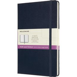 Moleskine® Notizbuch, blanko/liniert, Hardcover, DIN A5, blau