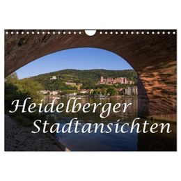 Heidelberger Stadtansichten (Wandkalender 2024 DIN A4 quer), Calvendo Monatskalender