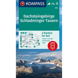 KOMPASS Wanderkarten-Set 293 Dachsteingebirge, Schladminger Tauern (3 Karten) 1:25.000, Karte (im Sinne von Landkarte)