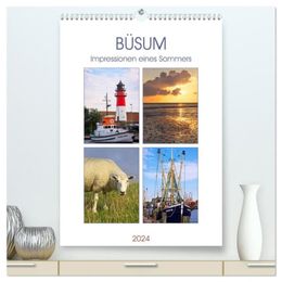 Calvendo Büsum - Impressionen eines Sommers (hochwertiger Premium Wandkalender 2024 DIN A2 hoch), Kunstdruck in Hochglanz