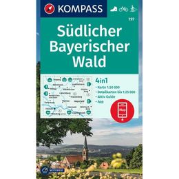 KOMPASS Wanderkarte 197 Südlicher Bayerischer Wald 1:50.000, Karte (im Sinne von Landkarte)