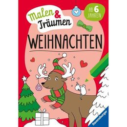 RAVENSBURGER VERLAG Ravensburger Weihnachten - malen und träumen - 24 Ausmalbilder für Kinder ab 6 Jahren - Weihnachtliche Motive zum Entspannen, Kartoniert (TB)