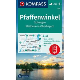 KOMPASS Wanderkarte 179 Pfaffenwinkel, Schongau, Weilheim i. OB 1:50.000, Karte (im Sinne von Landkarte)