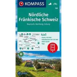 KOMPASS Wanderkarte 165 Nördliche Fränkische Schweiz, Bayreuth, Bamberg, Coburg 1:50.000, Karte (im Sinne von Landkarte)
