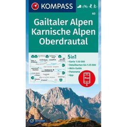 KOMPASS Wanderkarte 60 Gailtaler Alpen, Karnische Alpen, Oberdrautal 1:50.000, Karte (im Sinne von Landkarte)
