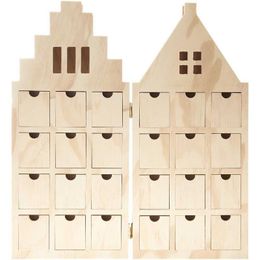 Adventskalender - Adventskalender-Haus, mit 24 Schubladen, FSC 100%