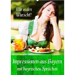 Calvendo Impressionen aus Bayern mit bayrischen Sprüchen (Wandkalender 2023 DIN A2 hoch)