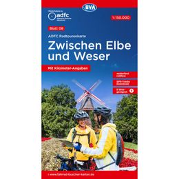 ADFC-Radtourenkarte 6 Zwischen Elbe und Weser 1:150.000, reiß- und wetterfest, GPS-Tracks Download, Karte (im Sinne von Landkarte)