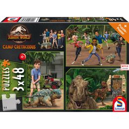 Schmidt Spiele Schmidt Puzzle 3x48 - Neue Abenteuer, Abenteuer auf Isla Nublar, 3x48 Teile (Puzzle)