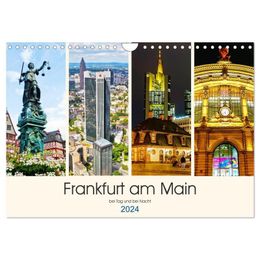 Frankfurt am Main - fotografische Impressionen bei Tag und bei Nacht (Wandkalender 2024 DIN A4 quer), Calvendo Monatskalender