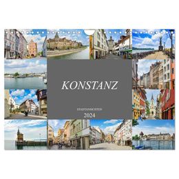 Konstanz Stadtansichten (Wandkalender 2024 DIN A4 quer), Calvendo Monatskalender