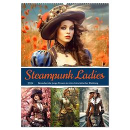 Steampunk Ladies (Wandkalender 2024 DIN A2 hoch), Calvendo Monatskalender