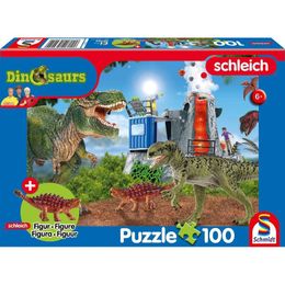 Schmidt Spiele Dinosaurs, Dinosaurier der Urzeit, 100 Teile, mit Add-on (eine Original Figur Saichania, mini)