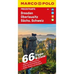 MARCO POLO Freizeitkarte 24 Dresden, Oberlausitz, Sächsische Schweiz 1:100.000, Karte (im Sinne von Landkarte)