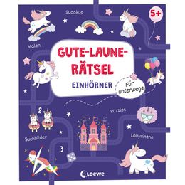 Loewe Verlag Gute-Laune-Rätsel für unterwegs / Gute-Laune-Rätsel für unterwegs - Einhörner, Kartoniert (TB)
