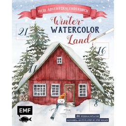 Mein Adventskalender-Buch: Winter-Watercolor-Land - Laura Stahlmann, Silvia Muchwitsch, Jowita Marczuk, Elisa Peth, Jana Wind, Annett Wötzel, Gebunden