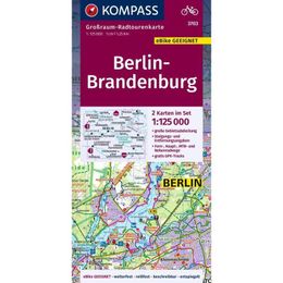 KOMPASS Großraum-Radtourenkarte 3703 Berlin-Brandenburg 1:125.000, Karte (im Sinne von Landkarte)