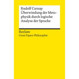 Überwindung der Metaphysik durch logische Analyse der Sprache - Rudolf Carnap, Taschenbuch