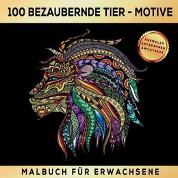 tredition Malbuch mit 100 bezaubernden Tier-Motiven - Ausmalen Entspannen Antistress. - S&L Inspirations Lounge, Kartoniert (TB)