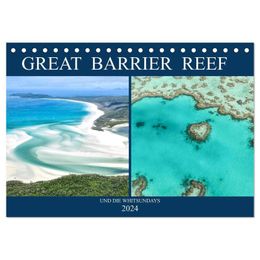 Great Barrier Reef und die Whitsundays (Tischkalender 2024 DIN A5 quer), Calvendo Monatskalender