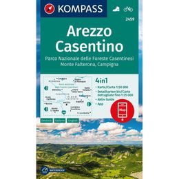 KOMPASS Wanderkarte 2459 Arezzo, Casentino, Parco Nazionale delle Foreste Casentinesi, Monte Falterona, Campigna 1:50.000, Karte (im Sinne von Landkarte)