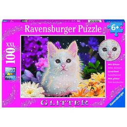 RAVENSBURGER VERLAG Ravensburger Kinderpuzzle - 13358 Glitzerkatze - 100 Teile Glitzerpuzzle für Kinder ab 6 Jahren, mit Glitter
