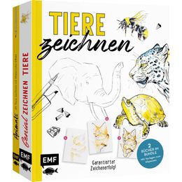 Tiere zeichnen - Das XXL-Starter-Set: Zwei Bücher im Bundle - Susanne Loose, Andreas M. Modzelewski, Johanna Atorf, Gebunden